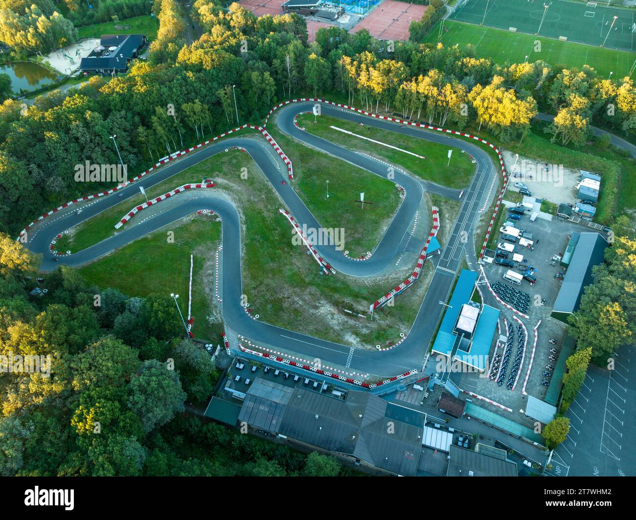 outdoor karting track seen from the air Stock Photo - Alamy