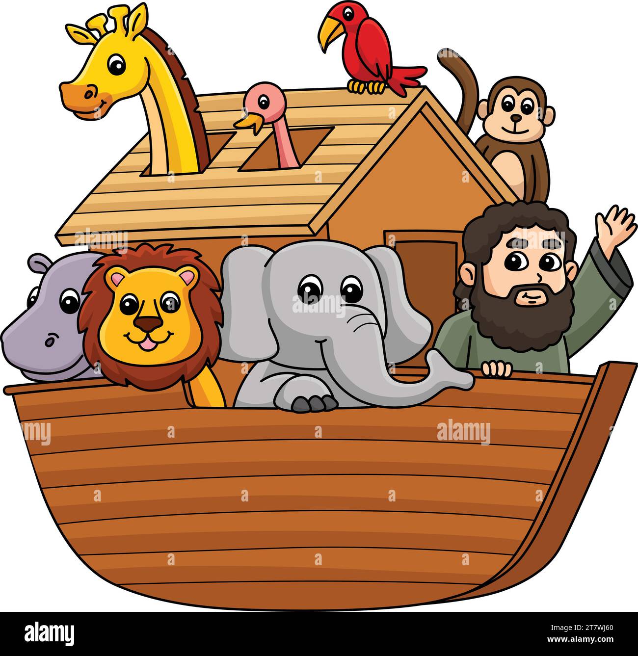 Noahs Ark Cartoon Colored Clipart Illustration Stock Vector Image & Art - Alamy