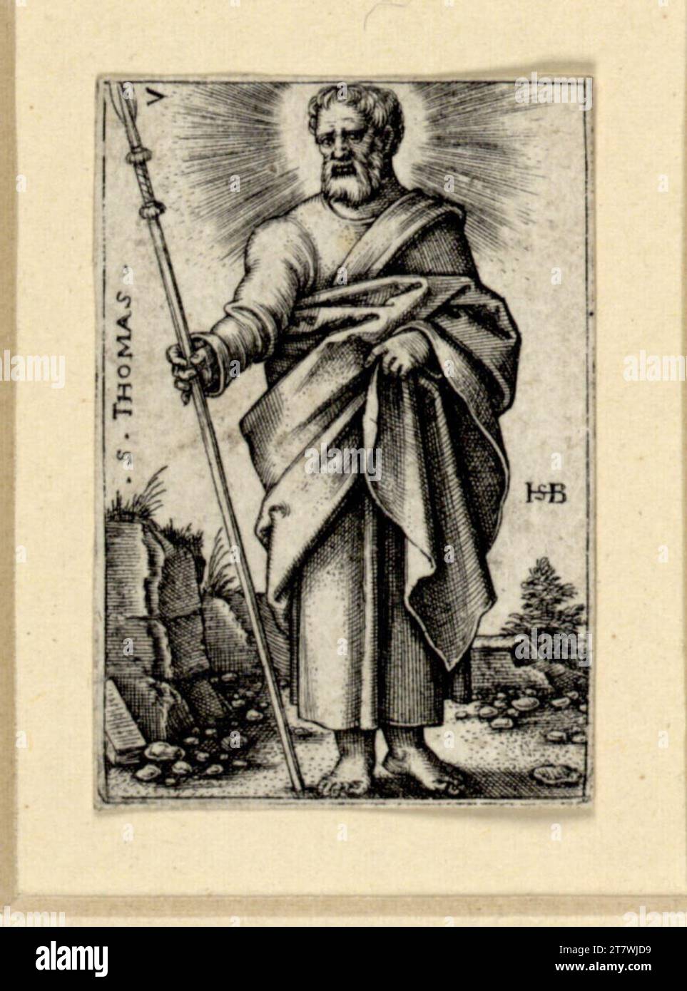 Sebald Beham Thomas. Copper engraving print Stock Photo - Alamy