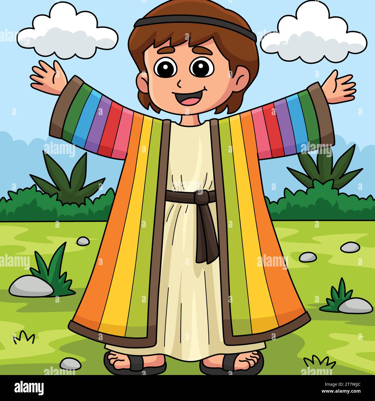 Christian Joseph Colored Cartoon Illustration Stock Vector Image & Art ...