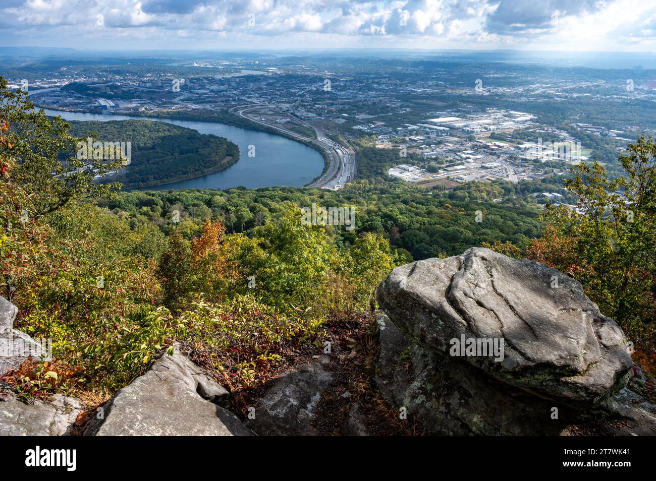 Overlook on Lookout Mountain Above Mocassin Bend on Tennessee River and ...