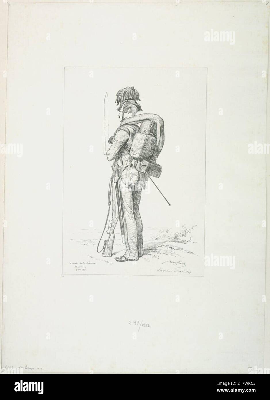 Auguste Raffet Austrian army, hunter. Lithograph; rolled china paper ...