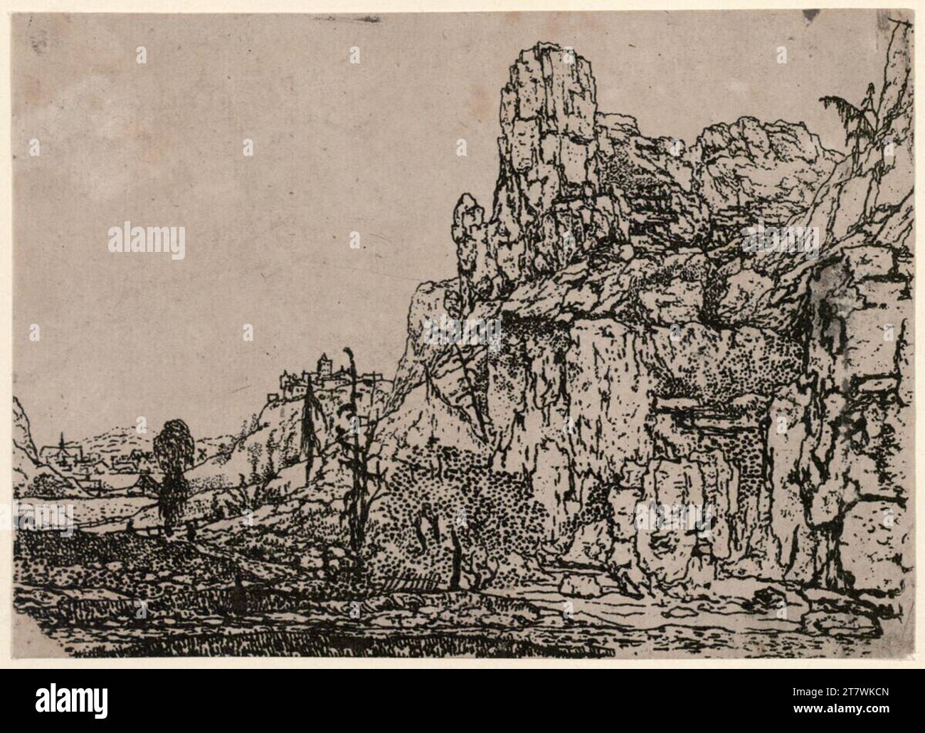 Hercules Pietersz. Seghers The landscape with the pointed rock. Etching ...