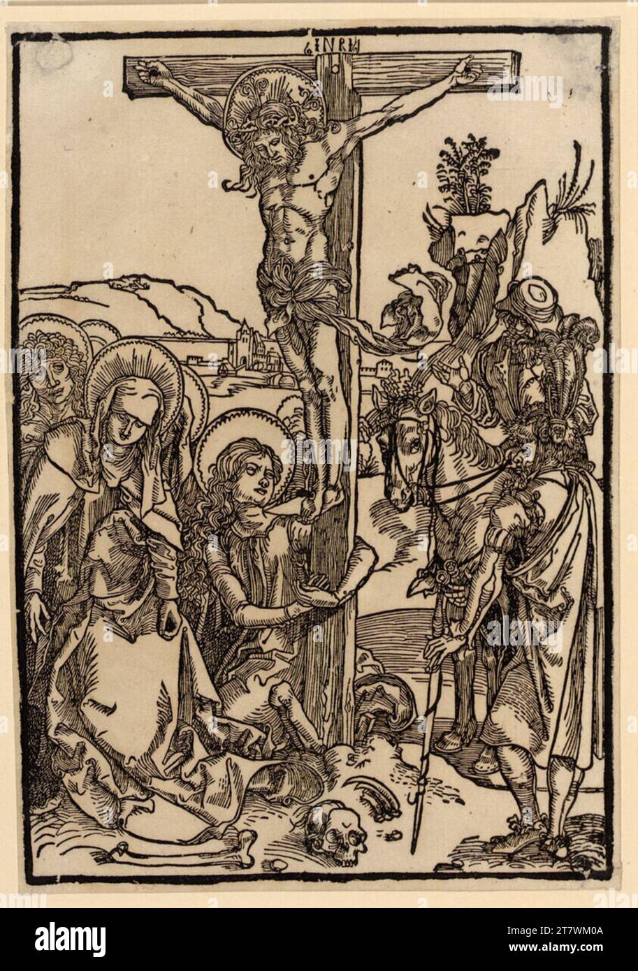 Anonym Christ on the cross (from the Albertina Passion). Woodcut around ...