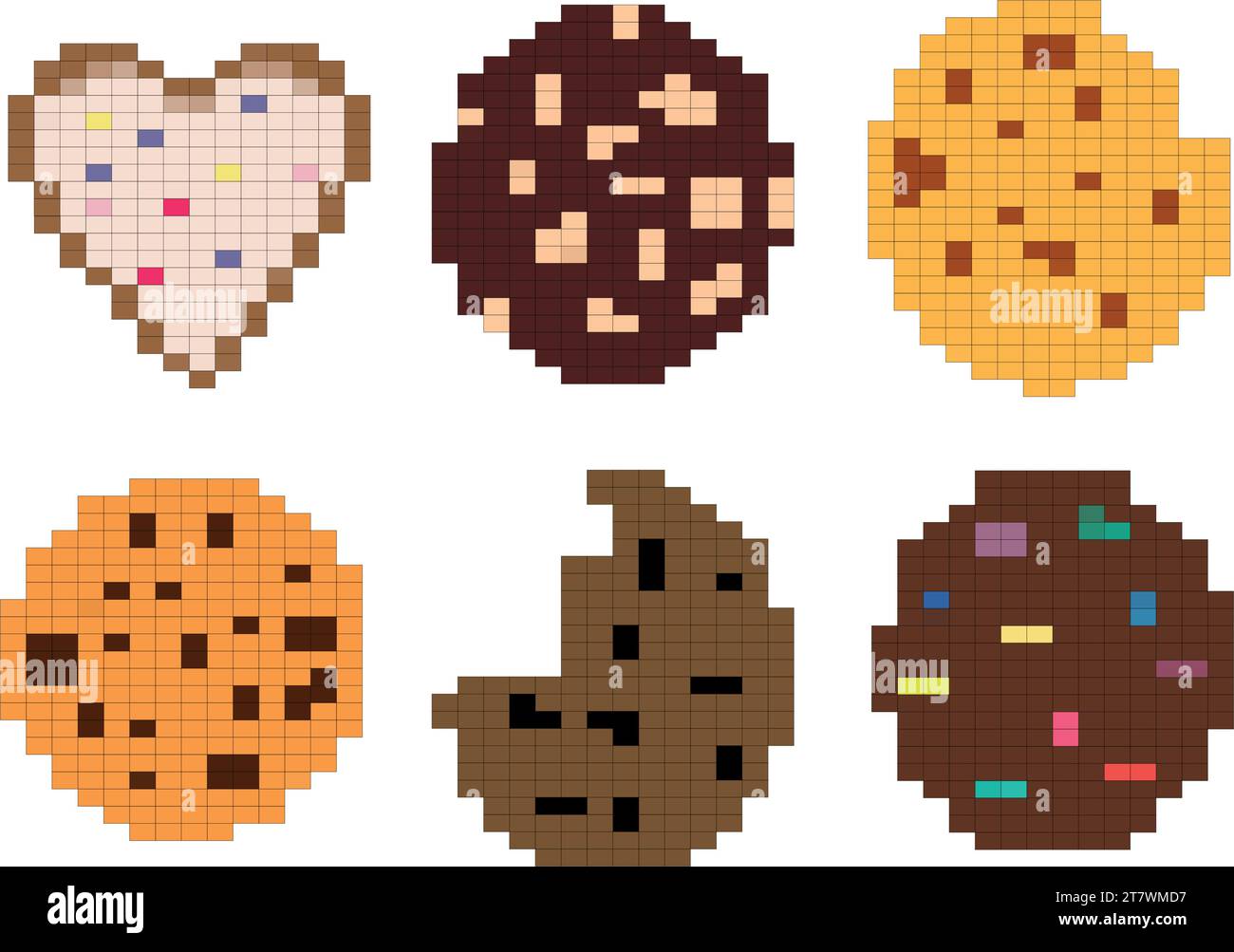 National Cookie Day pixel art vector illustration. Cookies pixel ... National Cookie Day pixel art vector illustration. Cookies pixel ...