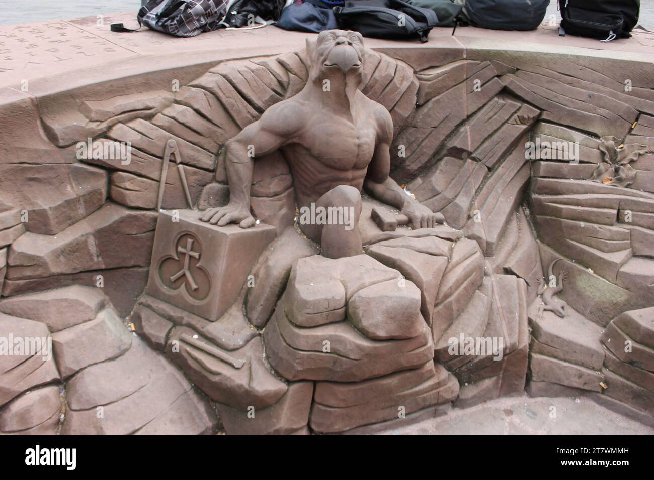 Cathedral Builders Statue in the french city of Strasbourg on Place du ...