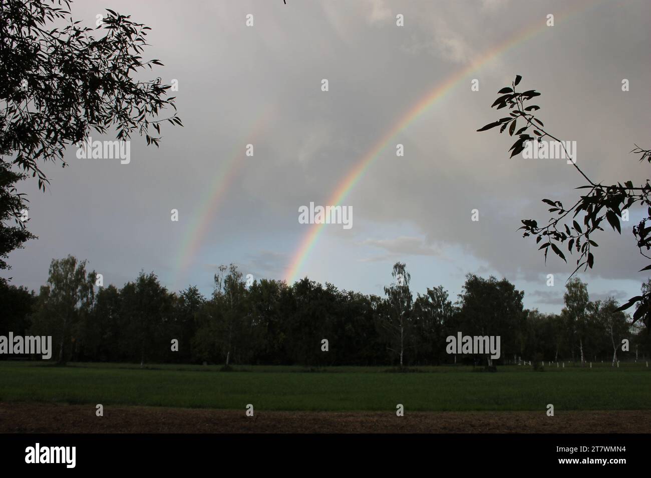 Two rainbows and a forest hi-res stock photography and images - Alamy