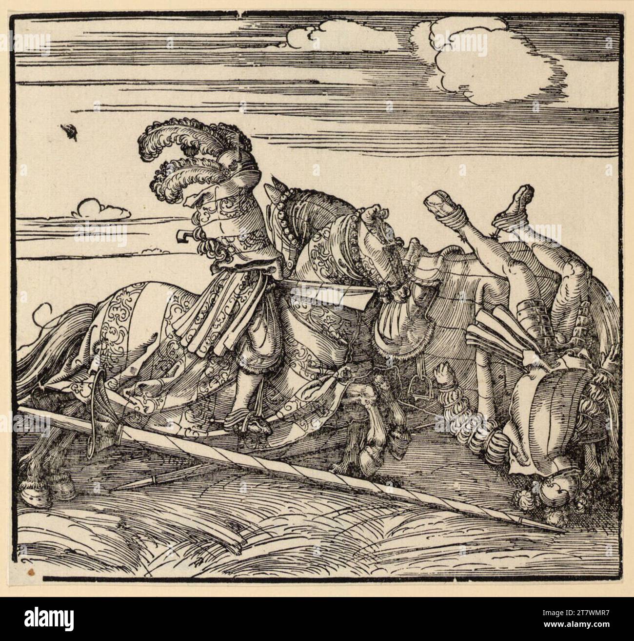 Albrecht Dürer The anfestation racing (Freydal has lifted his opponent ...