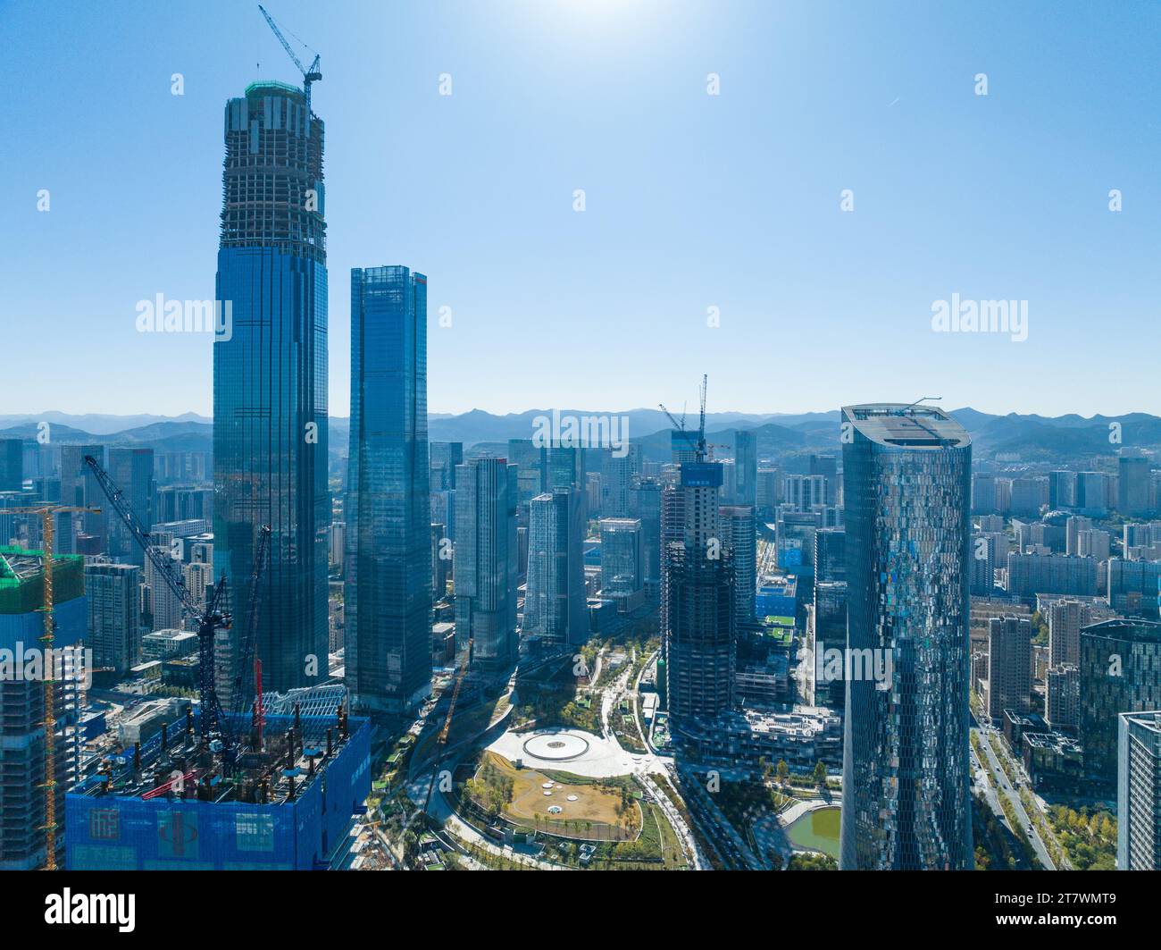JINAN, CHINA - NOVEMBER 17, 2023 - Construction of Jinan Central Business District, Jinan City ...