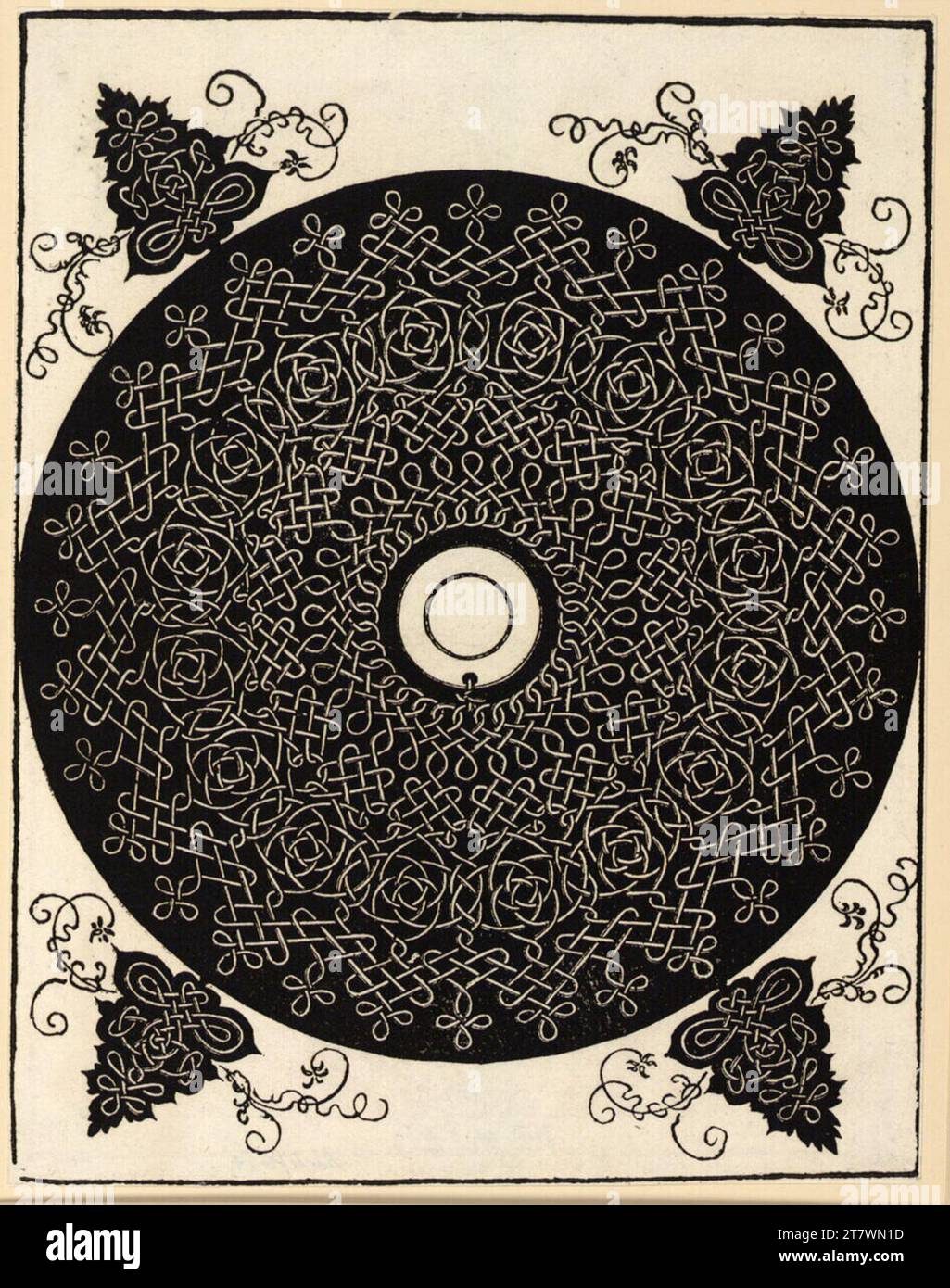 Albrecht Dürer Knot with a white disc. Woodcut; Sheet is cut to the ...