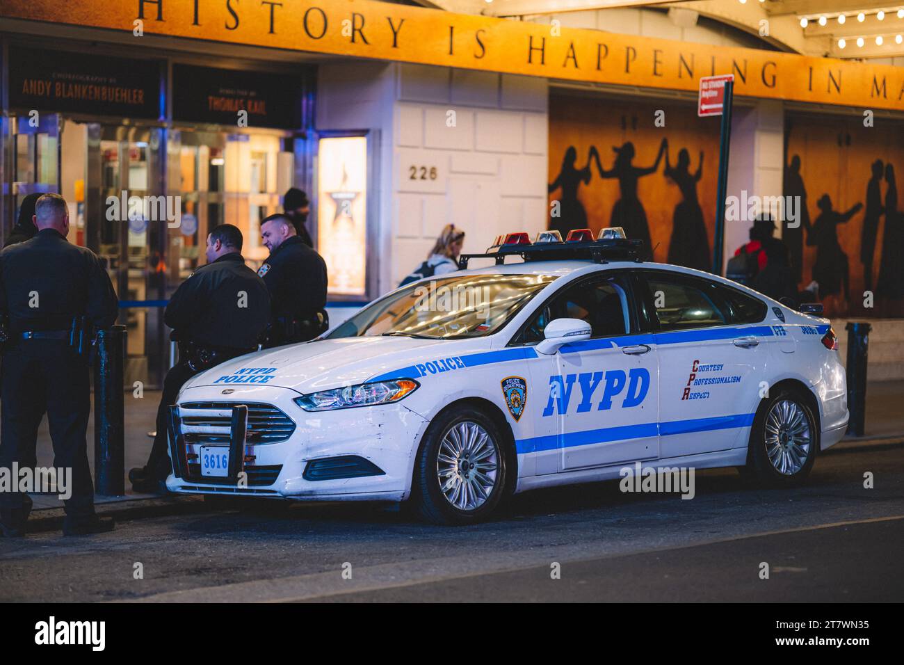 Police cars nypd on the streets of new york city hi-res stock ...