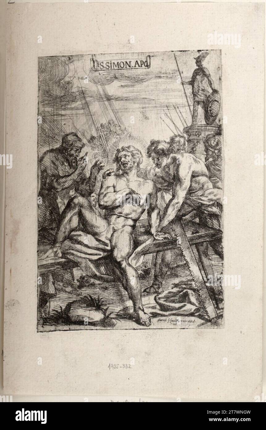 Josef Ferdinand Fromiller The martyrdom of St. Simon. etching 1736 ...