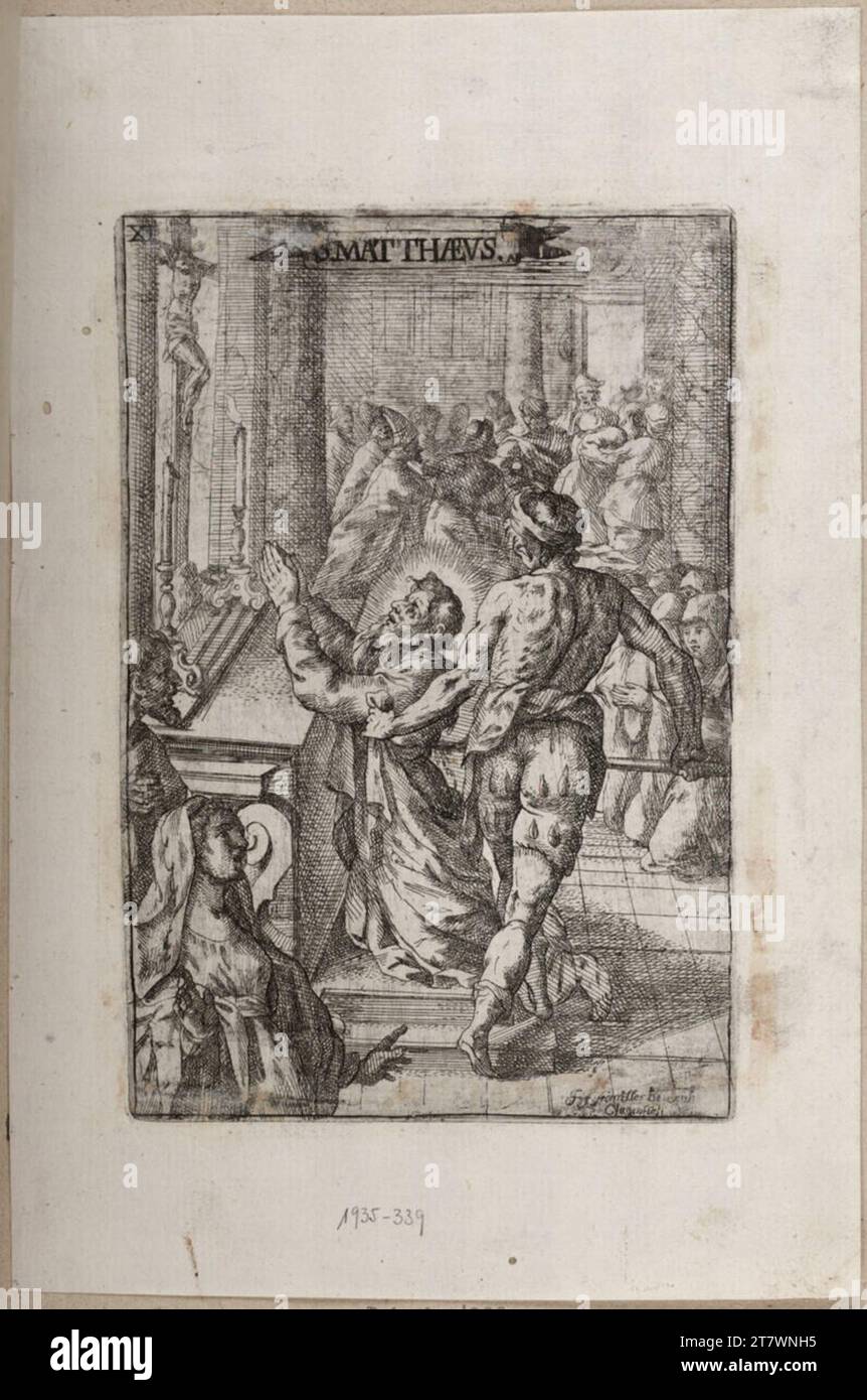 Josef Ferdinand Fromiller The martyrdom of St. Matthew. etching Stock ...