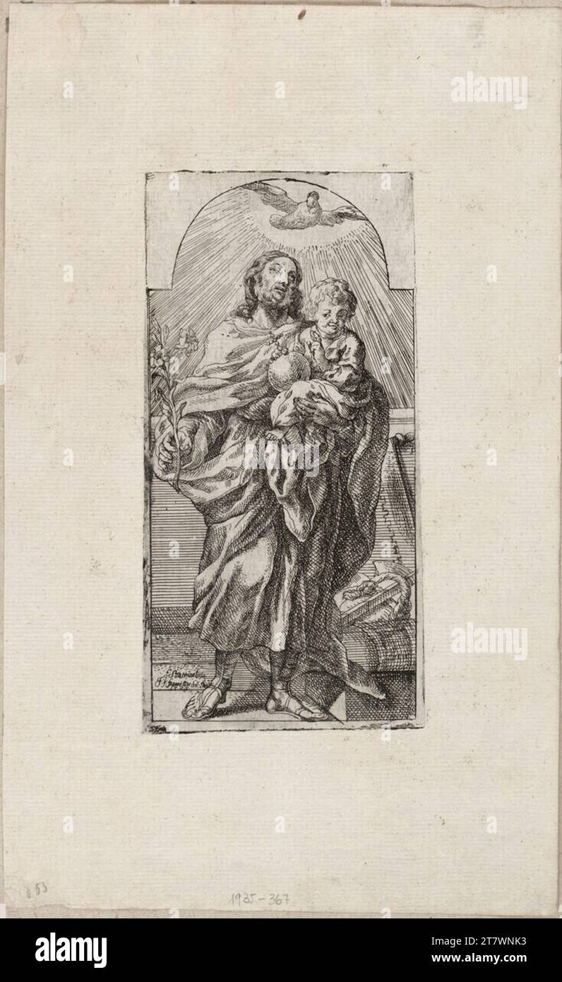 Josef Ferdinand Fromiller The nutrient Josef. etching 1725 , 1725 Stock ...