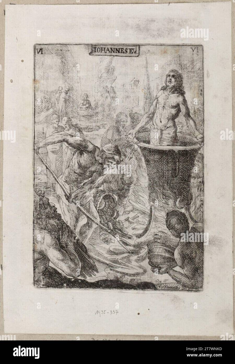 Josef Ferdinand Fromiller The martyrdom of St. John Evangelist. etching ...