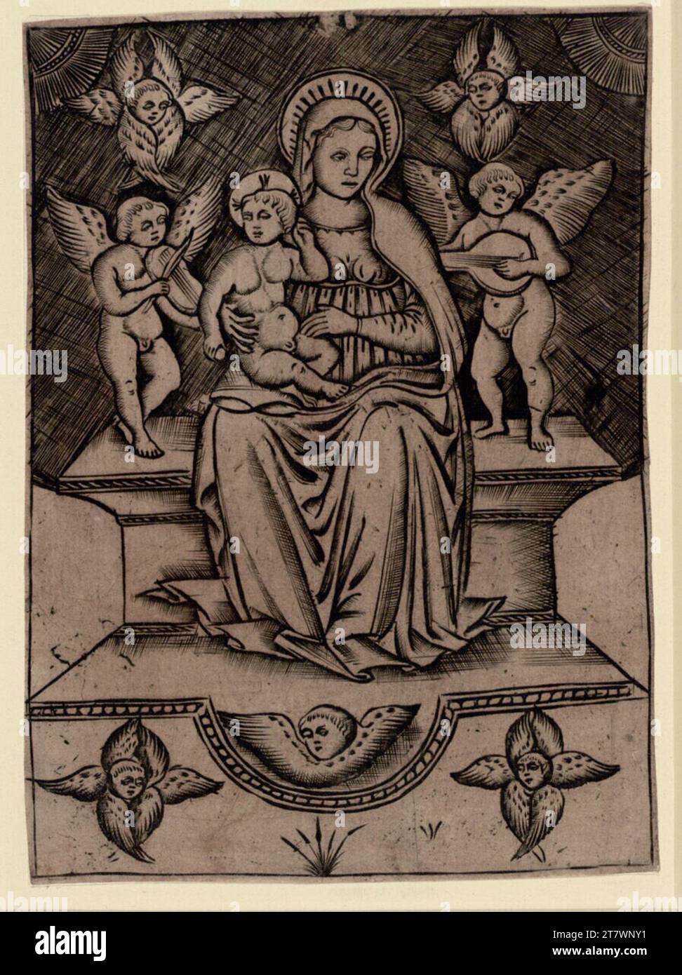 Norditalienisch um 1500 The virgin and the child enthroned with angels ...