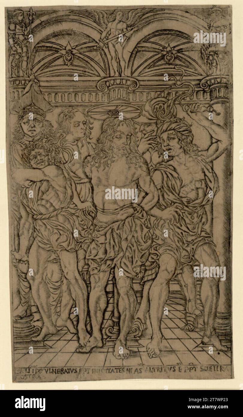 Meister der Wiener Passion The scourge. Copper engraving print 1481 ...