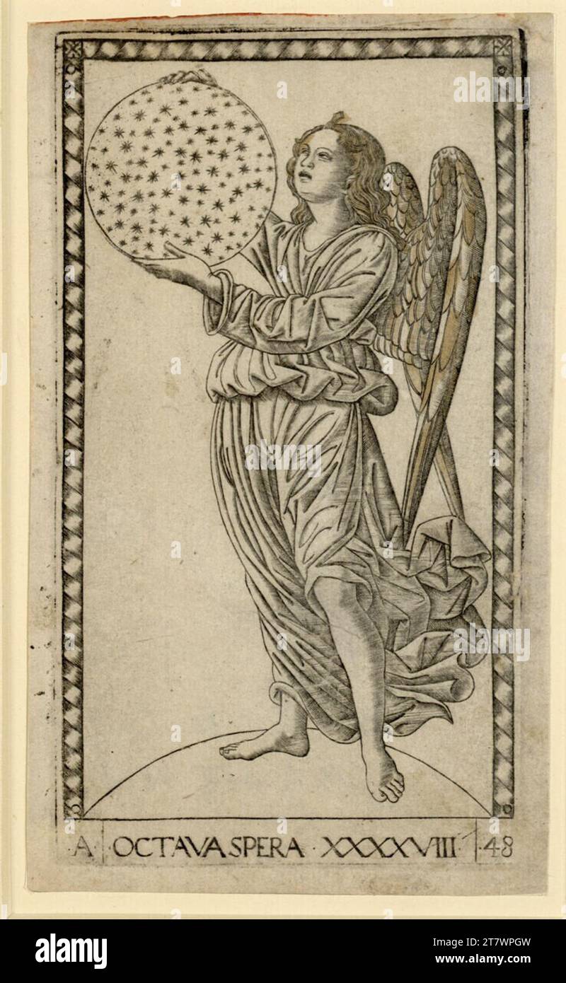 Tarocchimeister The angel of the eighth sphere. Copper engraving print ...
