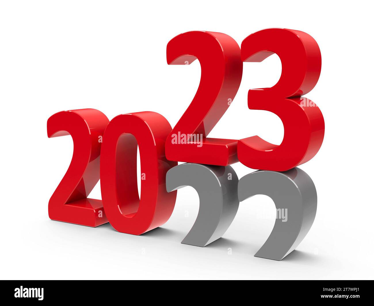 2022-2023 change represents the new year 2023, three-dimensional rendering, 3D illustration ...
