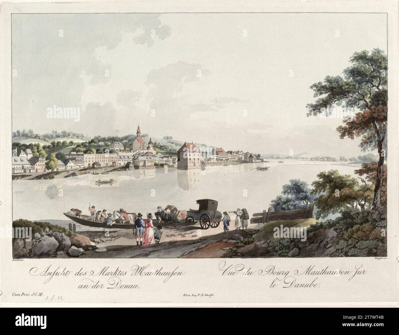 Ferdinand Runk Mauthausen. Etching, colored around 1810 Stock Photo - Alamy