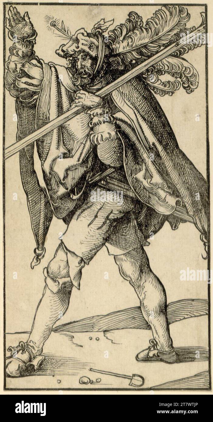 Hans Schäufelin Landsknecht with a trained halberd. Woodcut around 1507 ...