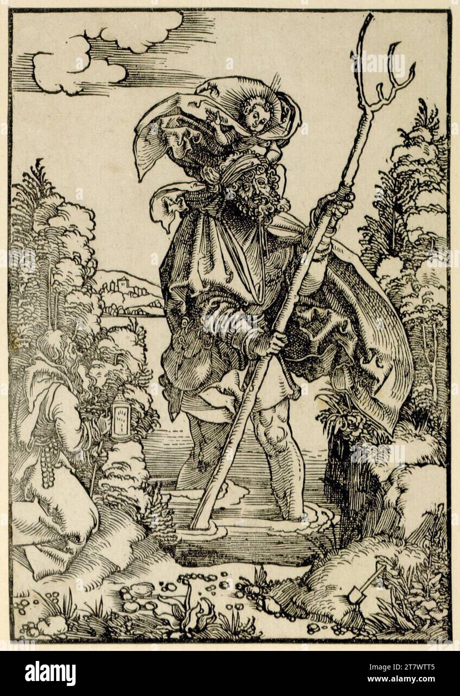 Hans Schäufelin The St. Christophorus. Woodcut around 1505 Stock Photo ...