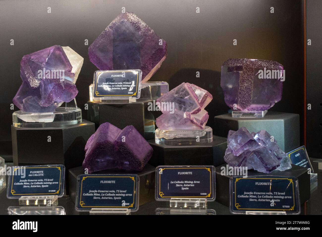 Fluorite from Spain, at the Tucson Gem & Mineral Show, Arizona Stock ...