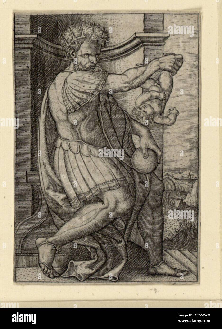 Monogrammist AC Saturn. etching 1. Hälfte 16. Century Stock Photo - Alamy