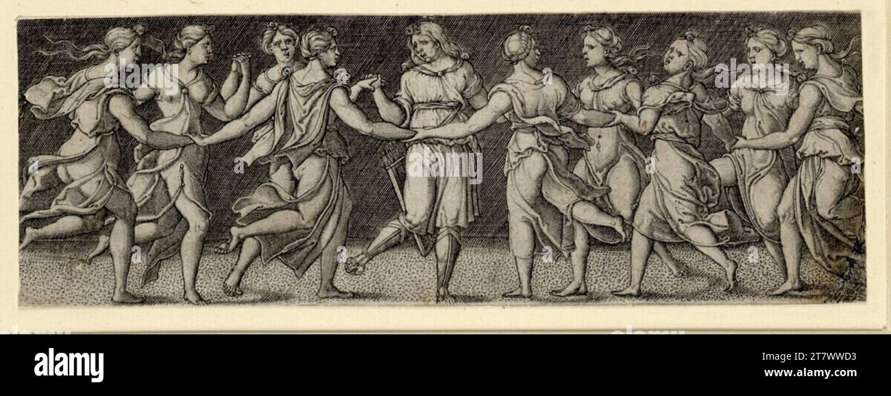 Monogrammist AC Apollo and the nine muses. etching 1. Hälfte 16 ...