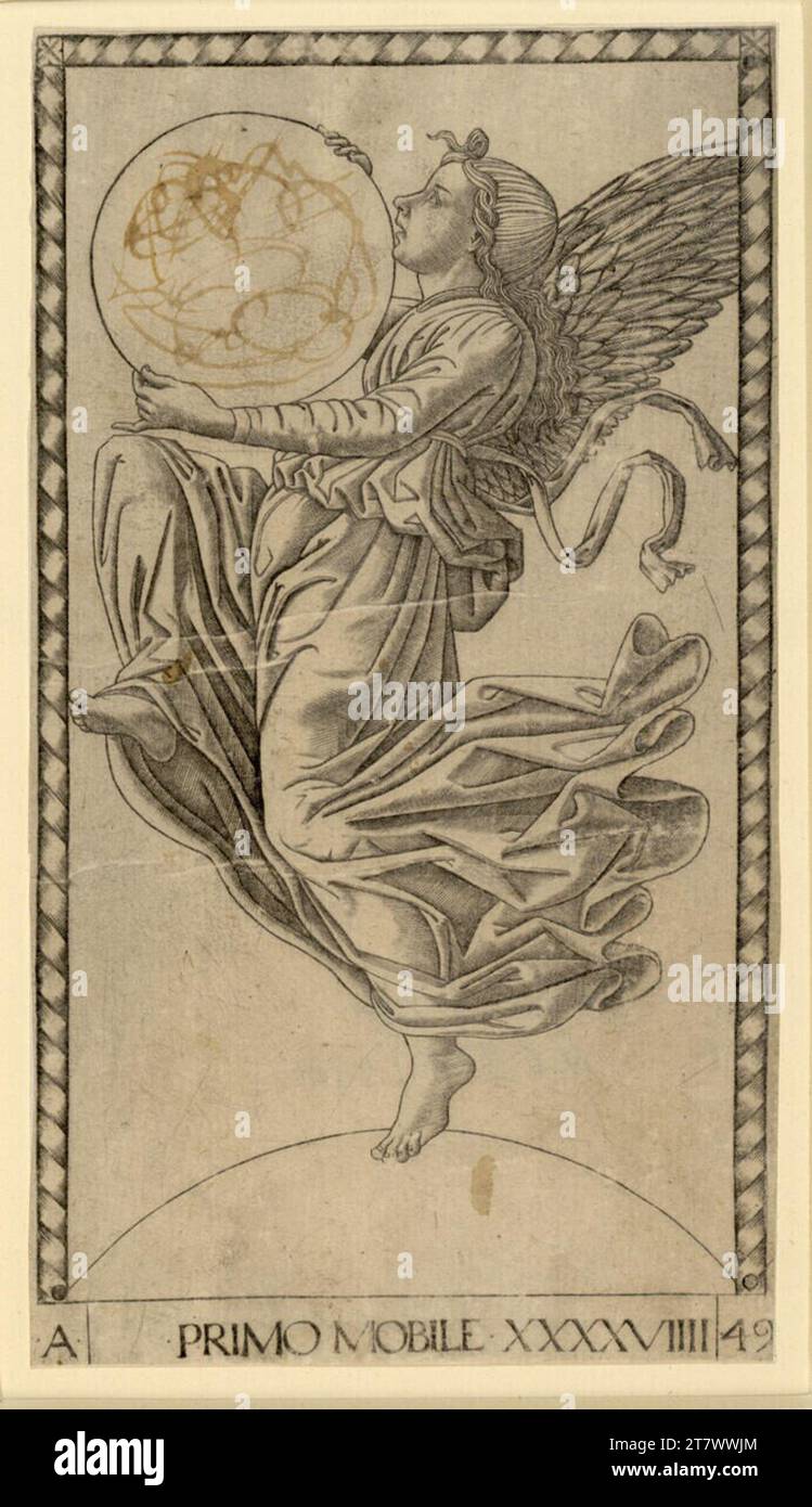 Tarocchimeister The angel of the ninth sphere. Copper engraving print ...