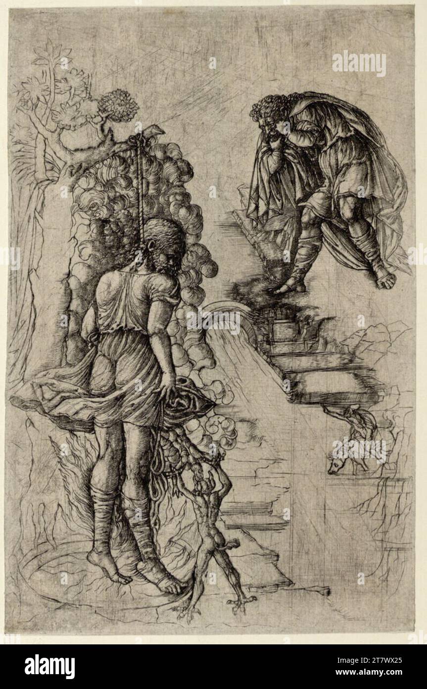 Jean Duvet The despair and suicide of Judas. Copper engraving print ...