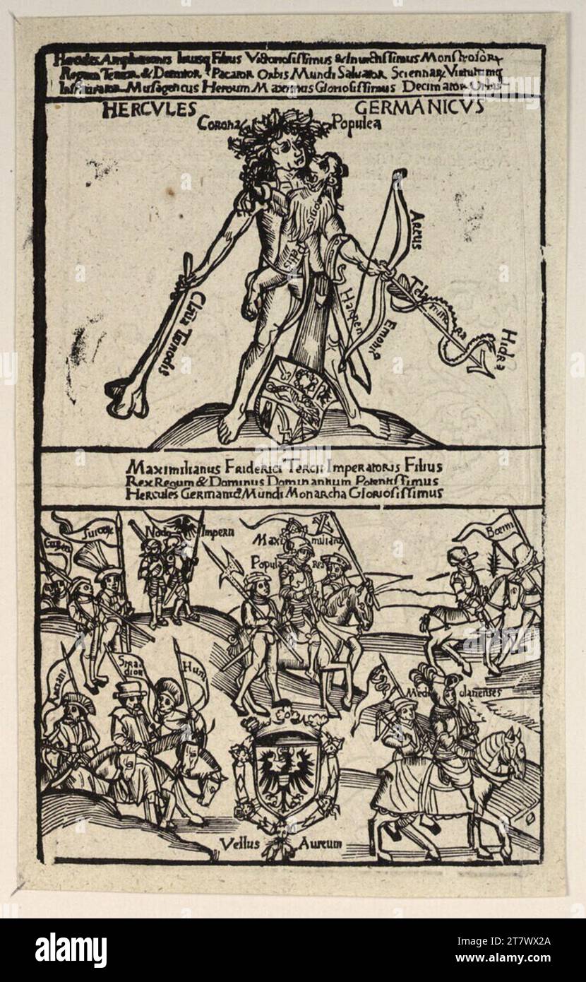 Anonym King Maximilian as Hercules Germanicus. Woodcut around 1493 oder ...