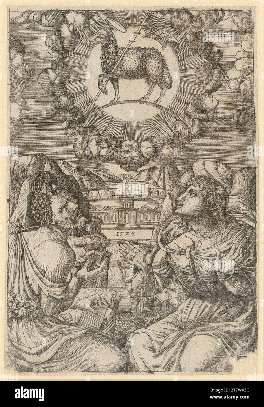 Jean Duvet John the Evangelist and John the Baptist pray the lamb of ...