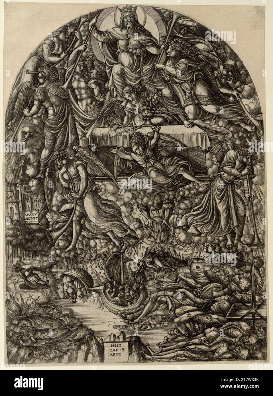 Jean Duvet The opening of the seventh seal. Copper engraving print 1546 ...