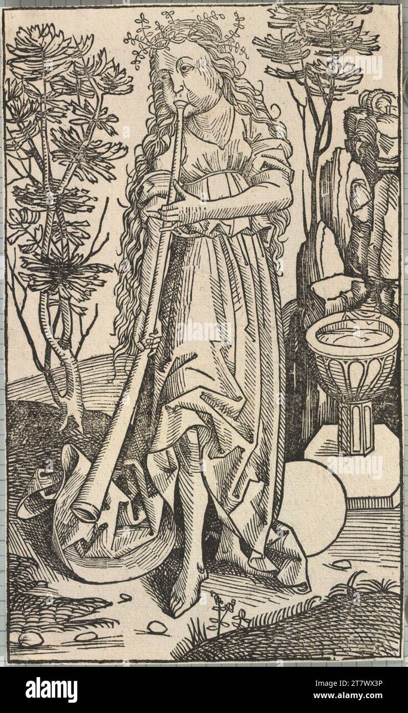Michael Wolgemut Die Muse Calliope. Woodcut Stock Photo - Alamy