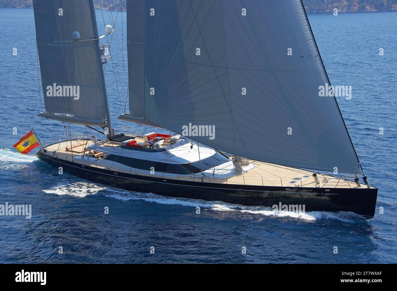 Aerial photo of the Vitters built, 53m sailing yacht Nirvana Formentera ...