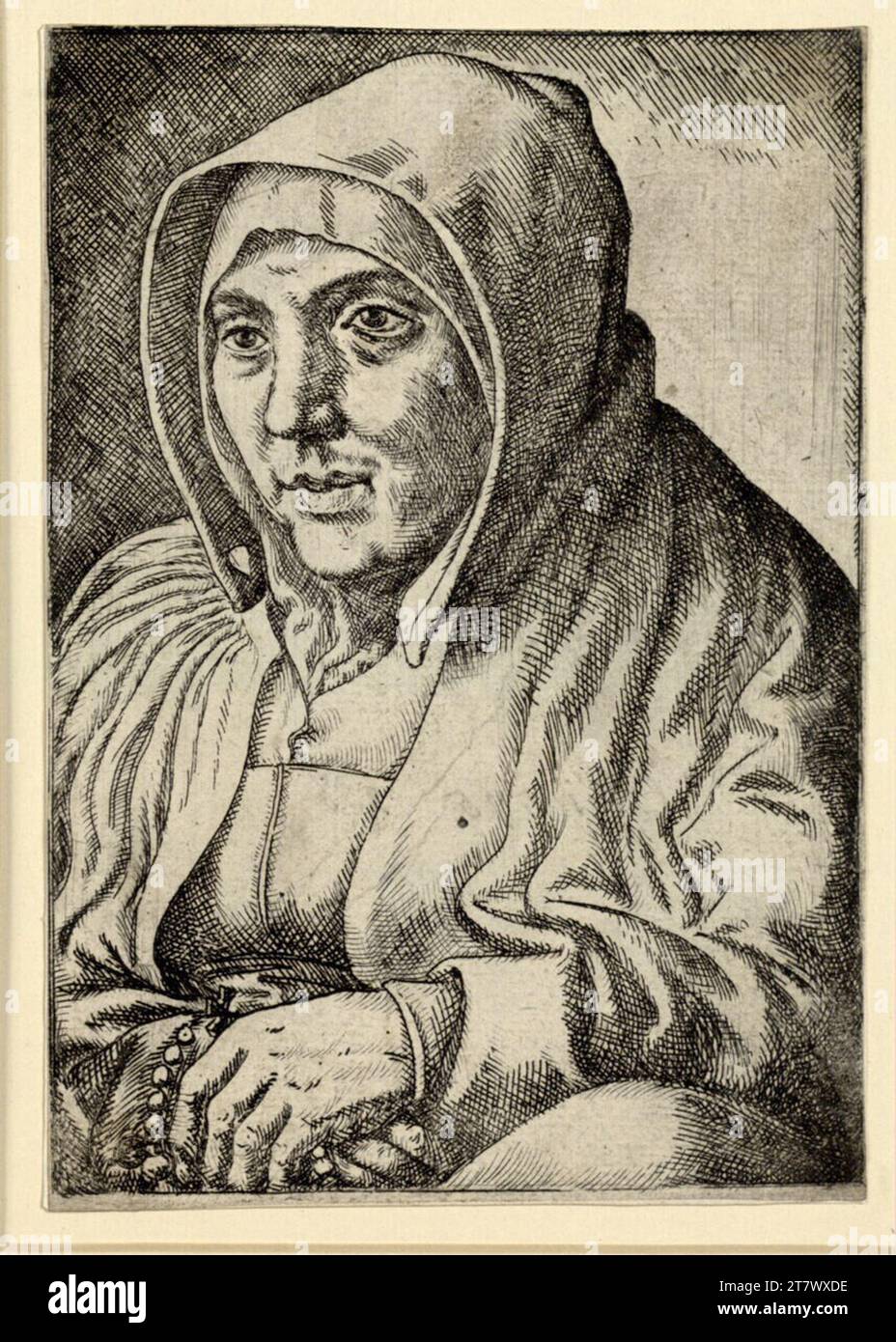 Jan Cornelisz. Vermeyen Old woman. Etching, copper engraving Stock ...