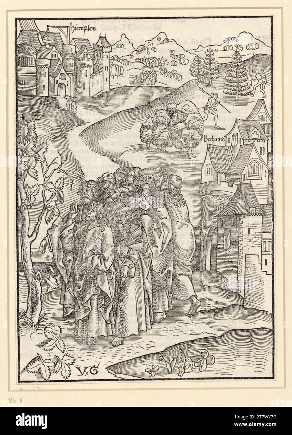 Urs Graf d. Ä. The curse of the fig tree. Woodcut 1506 , 1506 Stock ...