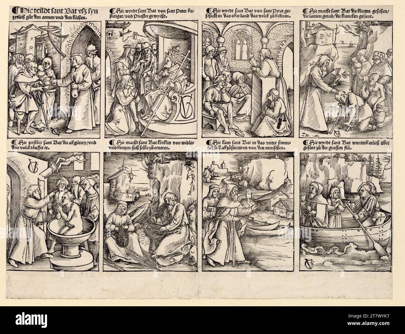 Urs Graf d. Ä. From the life of St. Beatus. Woodcut 1511 , 1511 Stock ...