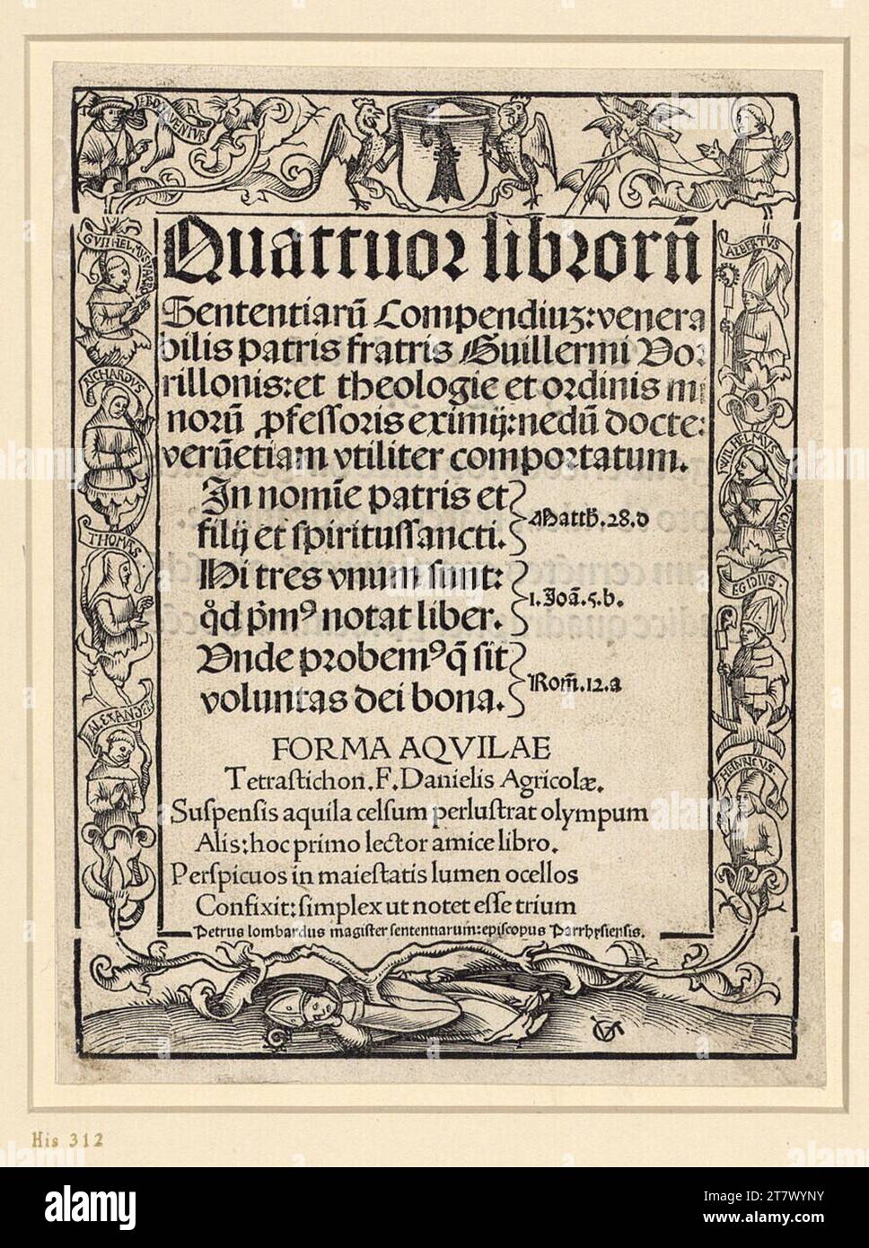 Urs Graf d. Ä. Titelbordüre mit dem Stammbaum des Petrus Lombard ...