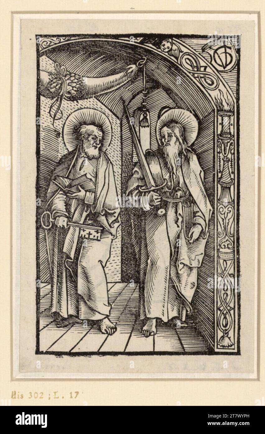 Urs Graf d. Ä. The apostles Peter and Paul. Woodcut 1512 , 1512 Stock ...