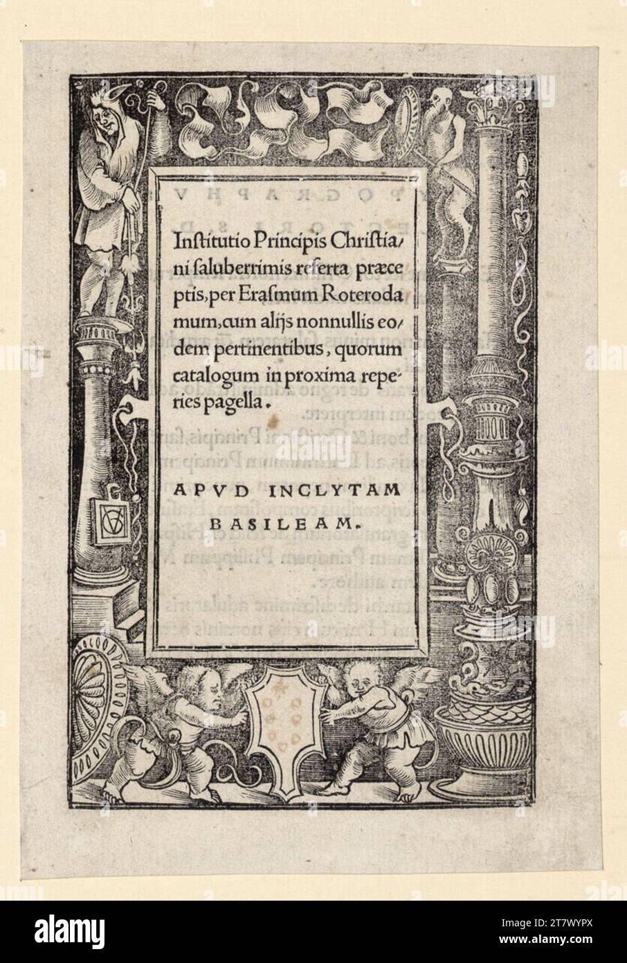 Urs Graf d. Ä. Title border with fools and satyr. Woodcut 1515 ...