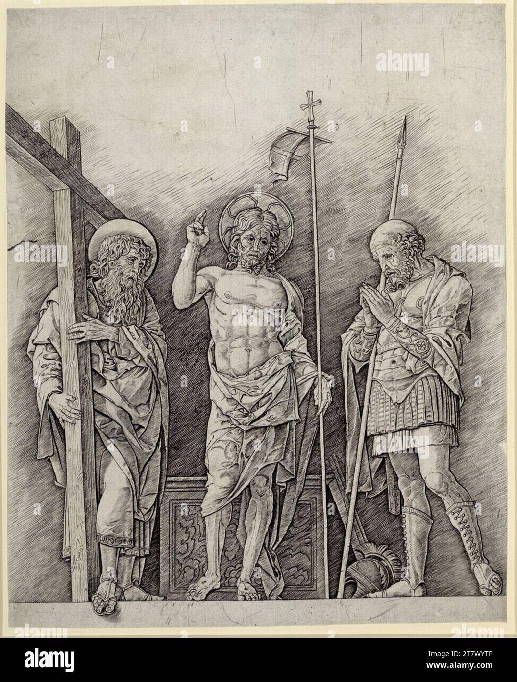 Andrea Mantegna The risen Christ between Holy Andreas and the Holy ...