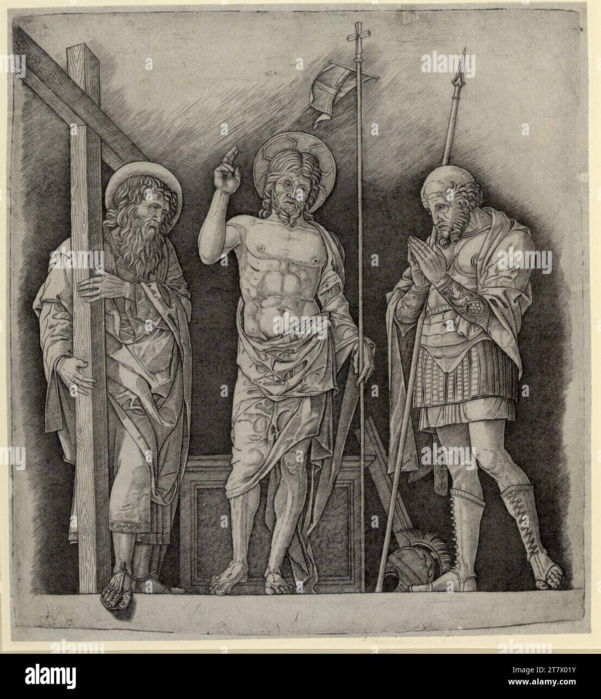 Giovanni Antonio da Brescia The risen Christ between Holy Andreas and ...
