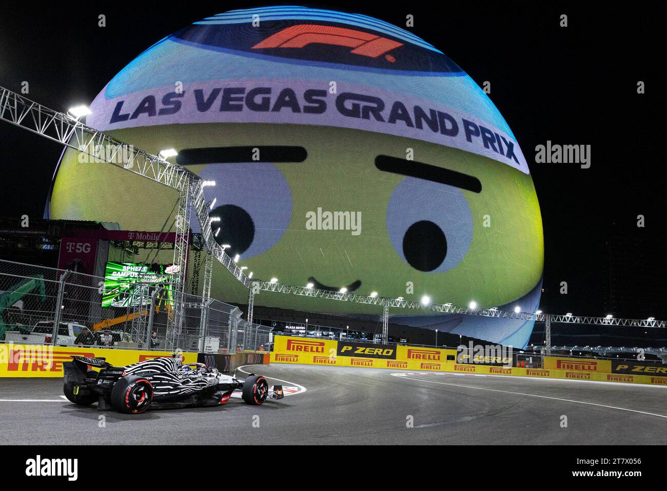 Las Vegas, USA. 17th Nov, 2023. An AlphaTauri race car passes the ...