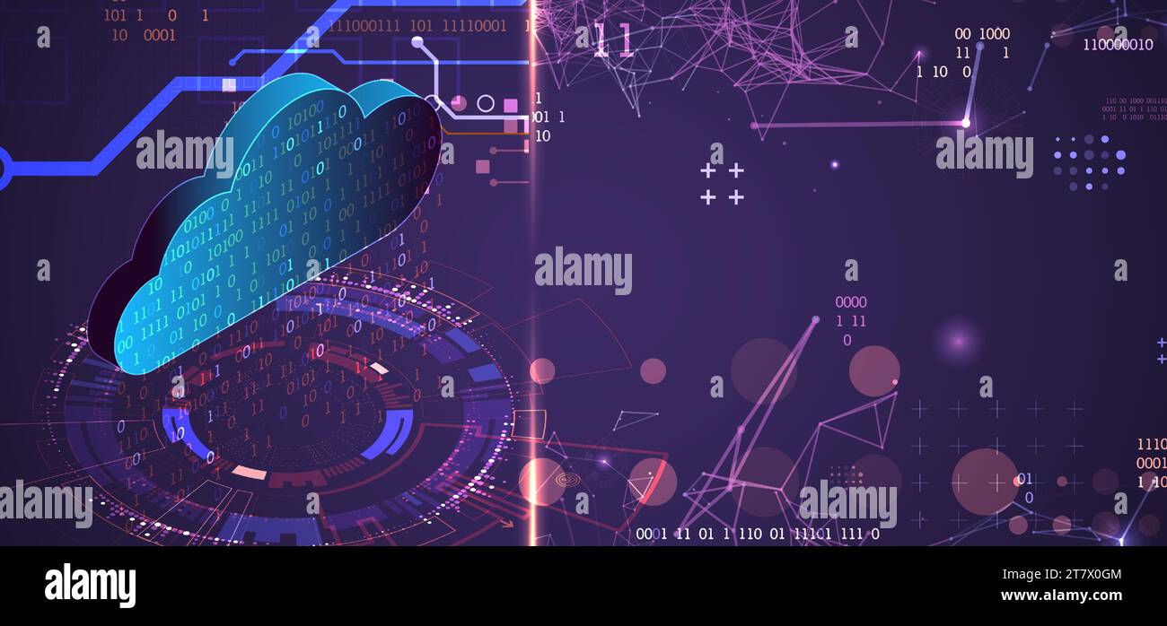 Cloud computing concept.Abstract connection technology background. Hand ...