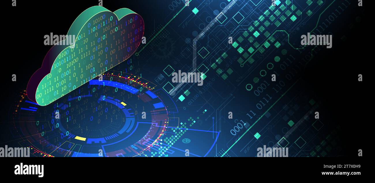 Cloud computing concept.Abstract connection technology background. Hand drawn vector Stock ...