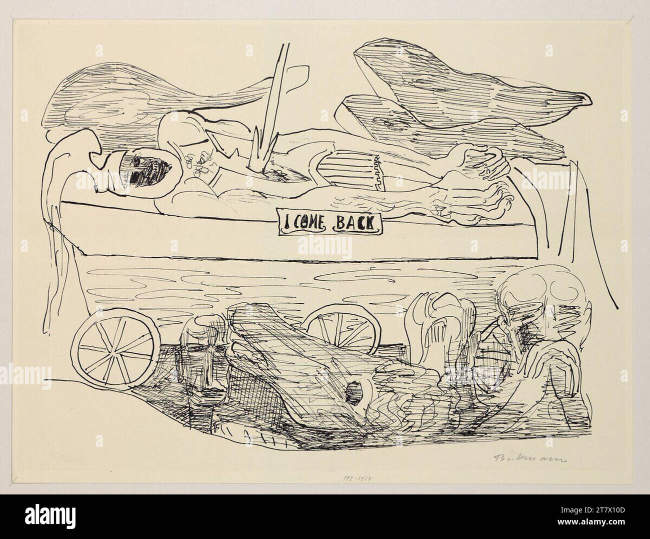 Max Beckmann War dream. Lithography (1920) , 1920 Stock Photo - Alamy