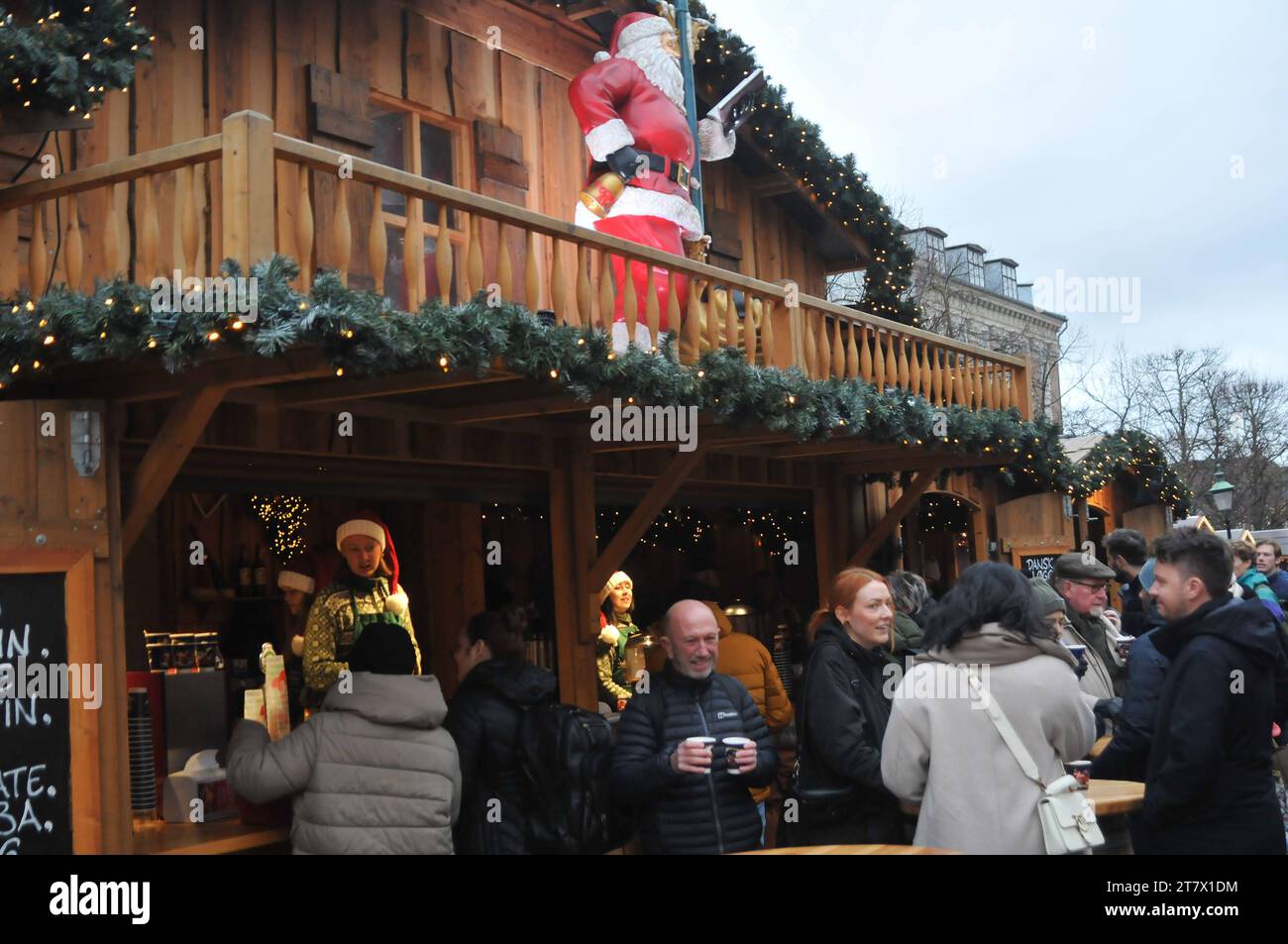 Copenhagen, Denmark /17 November 2023/.Visitors at christmas market in ...