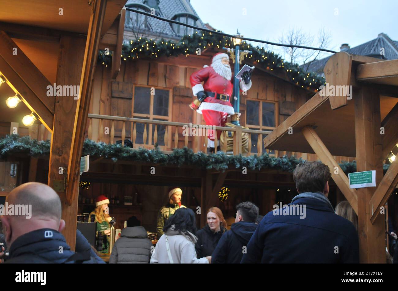 Copenhagen, Denmark /17 November 2023/.Visitors at christmas market in ...